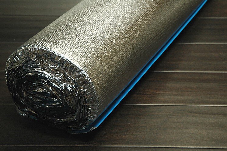 High density blue foam with aluminum, backing of 3 mm for moisture barrier